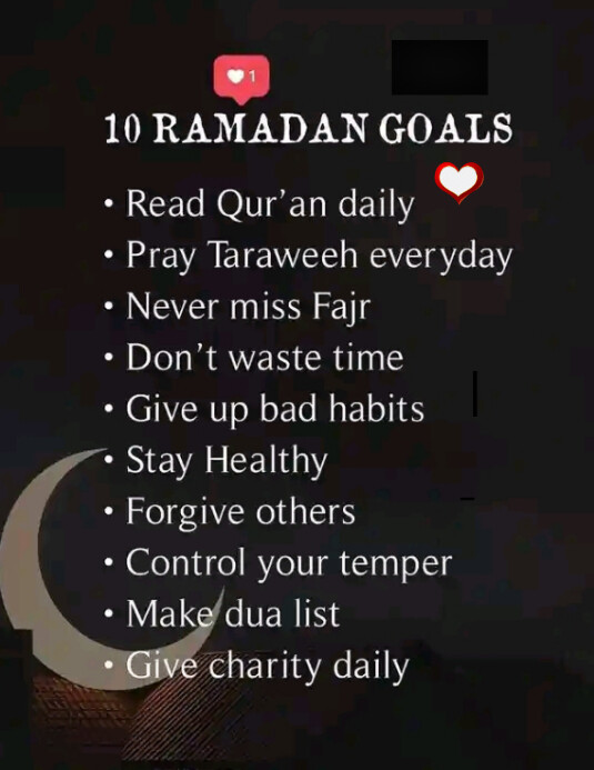 Black Joyful 10 Ramadan Goals Flyer (us Letter) Template | PosterMyWall