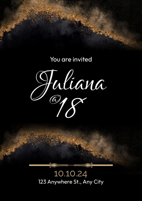 Black Joyful 18th Birthday A4 Template | PosterMyWall