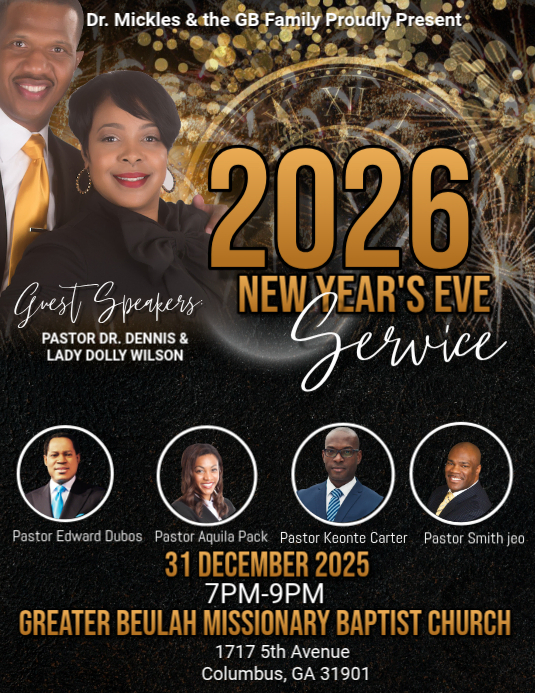 Black Joyful 2026 New Year's Eve Services Flyer (us Letter) Template ...