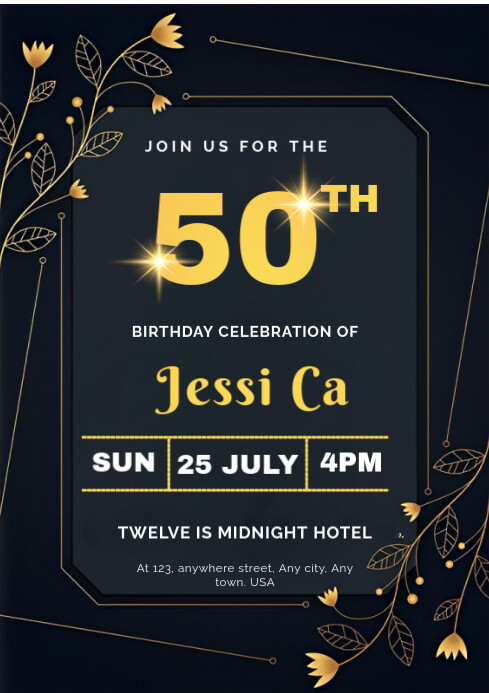 50th Birthday Card Template