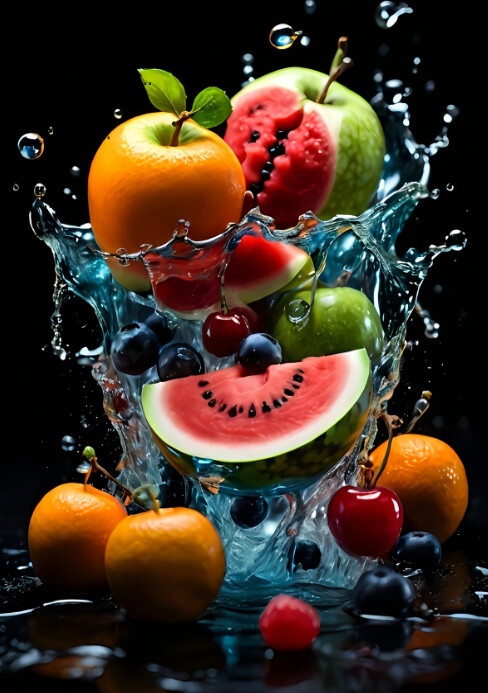 Copy of Black Joyful A Dynamic Splash Of Colorful Fruits Instagram ...