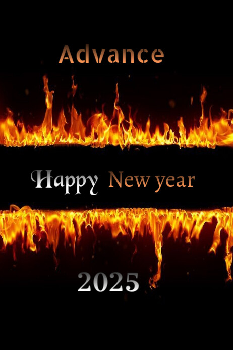Black Joyful Advance Happy New Year Poster Template | PosterMyWall