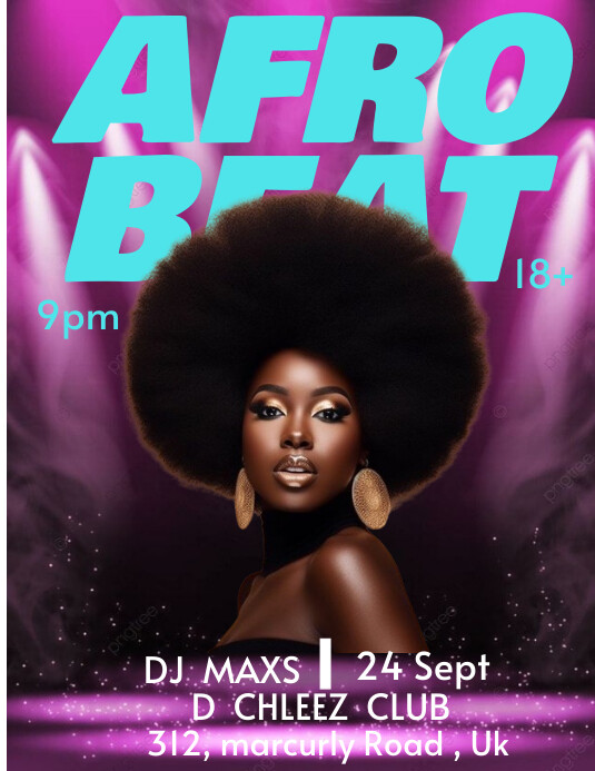 Black Joyful Afro Beat Party Flyer (us Lette Templat | PosterMyWall