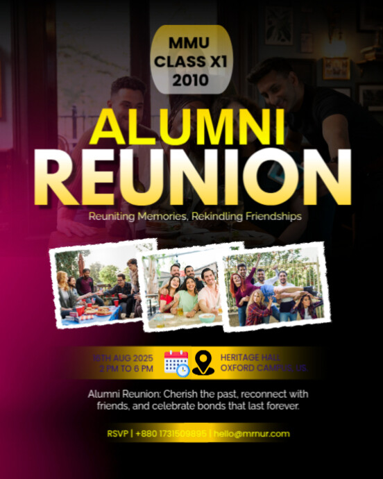 Copy of Black Joyful Alumni Reunion Instagram Portrait | PosterMyWall