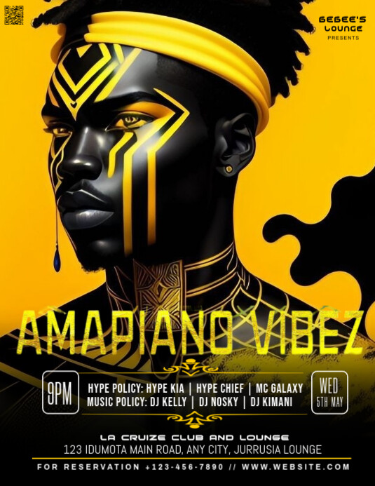 Black Joyful Amapiano Vibez Flyer (us Letter) Template | PosterMyWall