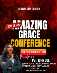 Black Joyful Grace Conference Service Flyer (us Letter) Template ...