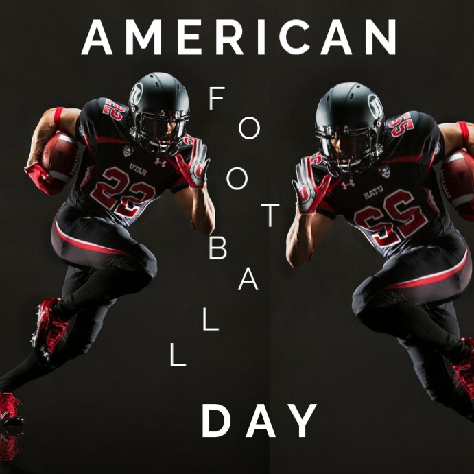 Black Joyful American Football Day Instagram Post Template | PosterMyWall