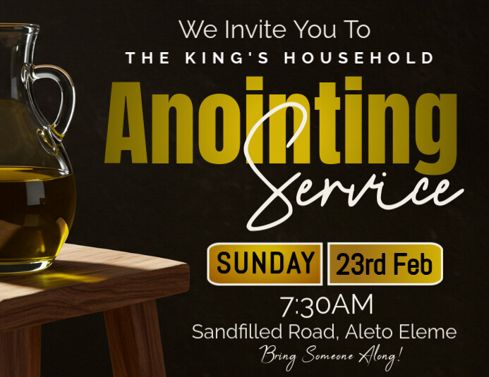Black Joyful Anointing Service Flyer (us Letter) Template | PosterMyWall