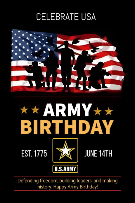 Copy of Black Joyful Army Birthday Poster | PosterMyWall