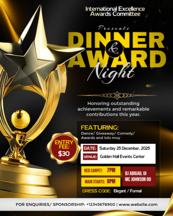 Copy of Black Joyful Award Night Instagram Portrait | PosterMyWall