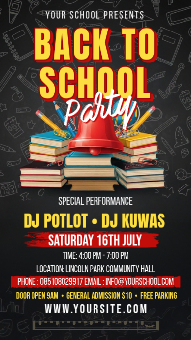 Plantilla de Black Joyful Back to School Party Instagram Story ...