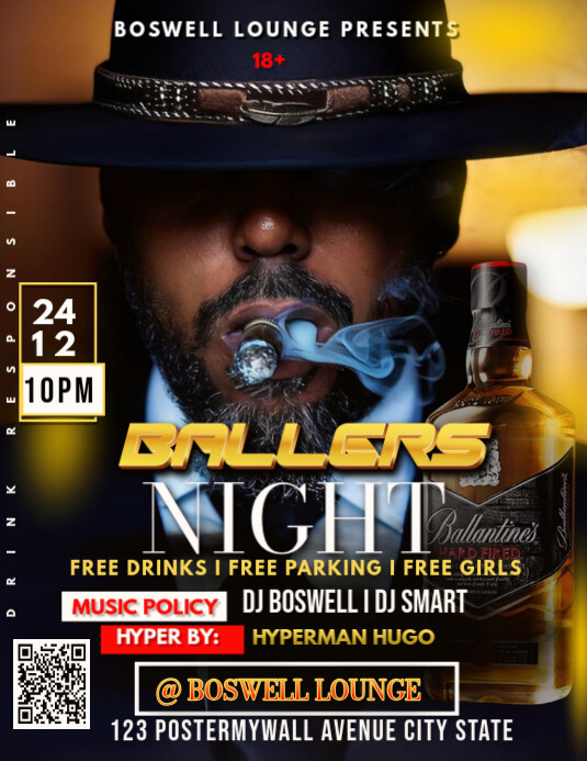 Black Joyful Ballers Night Party Flyer (us Letter) Template | PosterMyWall