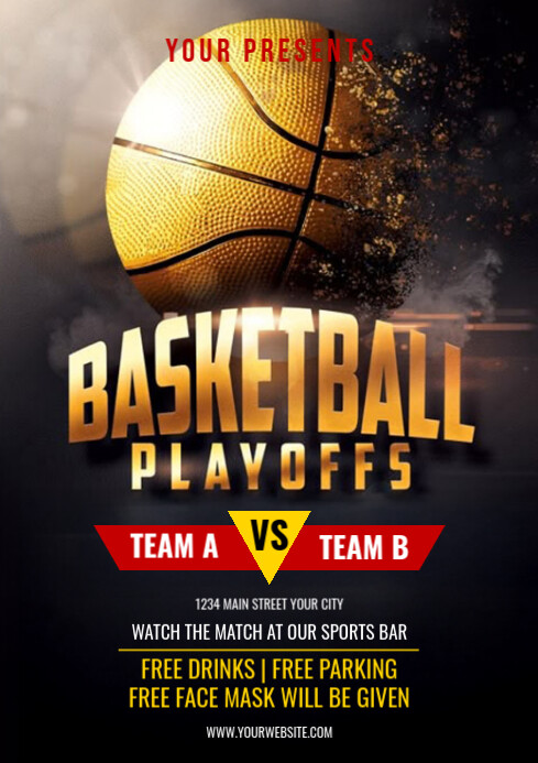 Black Joyful Basketball Tournament Flyer A4 Template | PosterMyWall