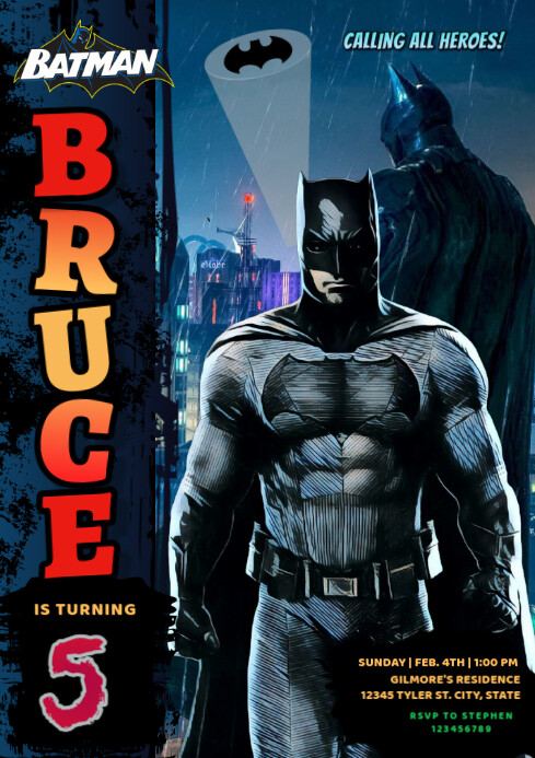 Modèle Black Joyful Batman Birthday A4 | PosterMyWall