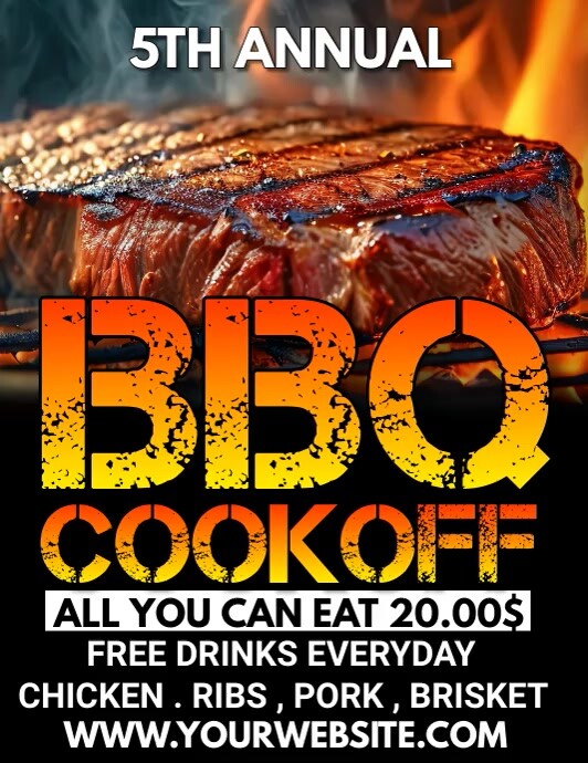 Plantilla de Black Joyful Bbo Flyer (us Letter) | PosterMyWall