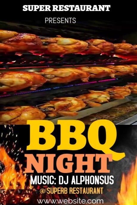 Black Joyful Bbq Night Poster Template | PosterMyWall