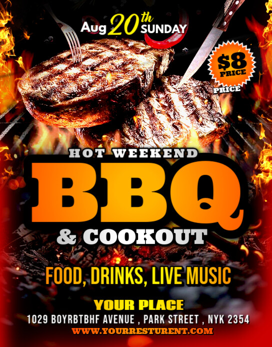 Copy of Black Joyful Bbq Weekend Party Template Poster/wallboard ...