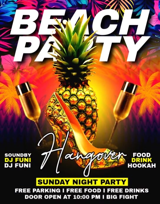 Black Joyful Beach Party Poster/wallboard Template | PosterMyWall