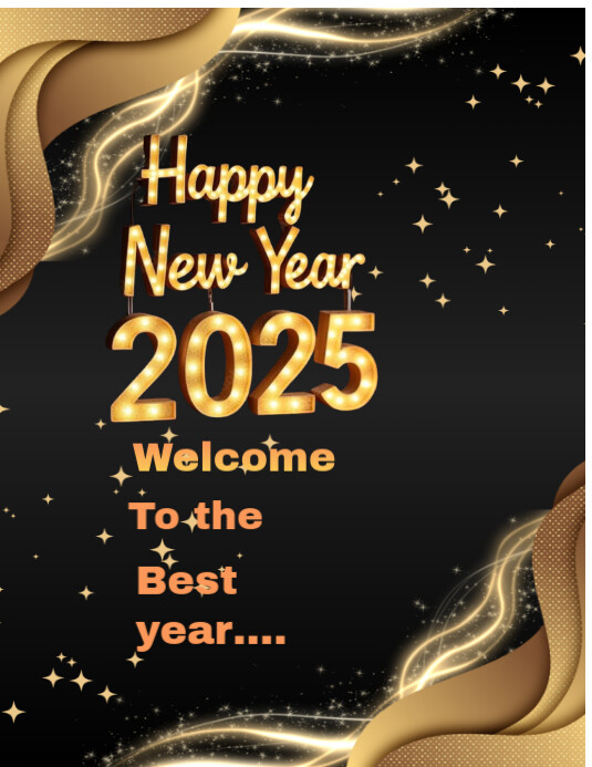 Copy of Black Joyful Best New Year Flyer (us Letter) | PosterMyWall