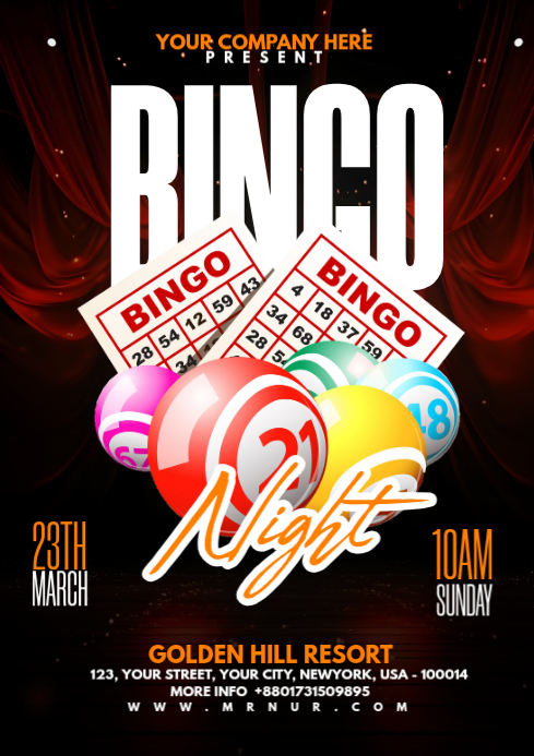 Black Joyful Bingo Night Event A4 Template | PosterMyWall