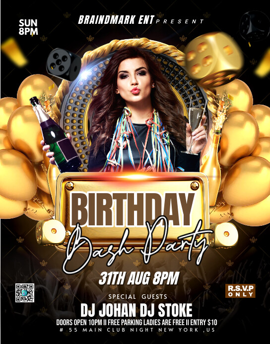 Plantilla de Black Joyful Birthday Bash Party Poster/wall | PosterMyWall