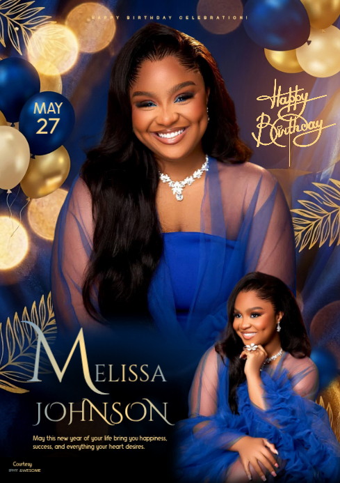 Plantilla de Black Joyful Birthday Celebration A4 | PosterMyWall