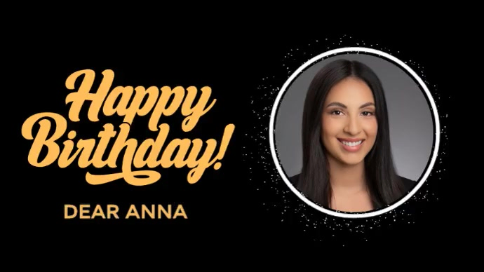 Black Joyful Birthday Celebration Digital Display Video Template ...