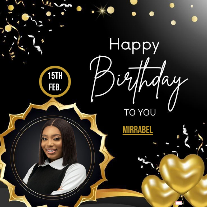 Plantilla de Black Joyful Birthday Instagram Post | PosterMyWall