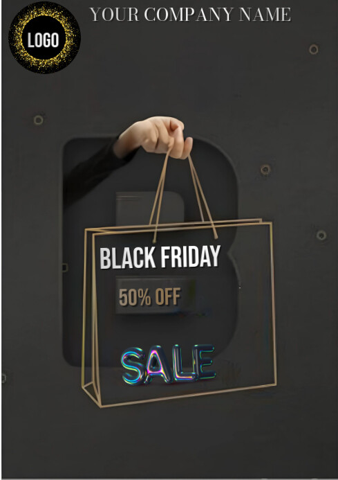 Copy of Black Joyful Black Friday Poster A4 | PosterMyWall