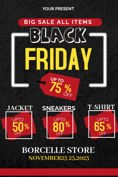 Copy of Black Joyful Black Friday Poster | PosterMyWall