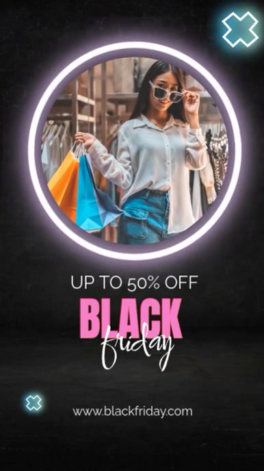 Black Joyful Black Friday Up To 50%off Discount Video Instagram Reel ...
