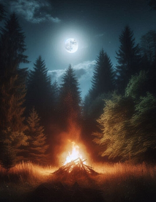 Copy of Black Joyful Bonfire Flame Campfire Flyer (us Letter ...