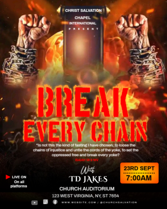 Plantilla de Black Joyful Break Every Chain Instagram Portrait ...