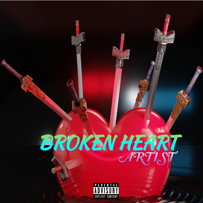 Black Joyful Broken Heart Album Cover Album C Template | PosterMyWall