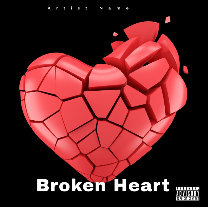 Black Joyful Broken Heart Album Cover Template | PosterMyWall