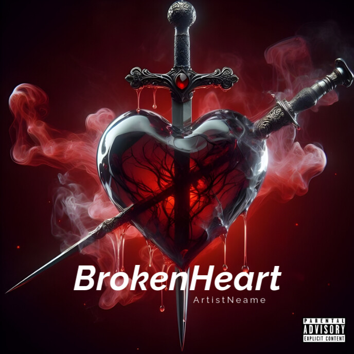 Black Joyful Broken Heart Album Cover Template | PosterMyWall