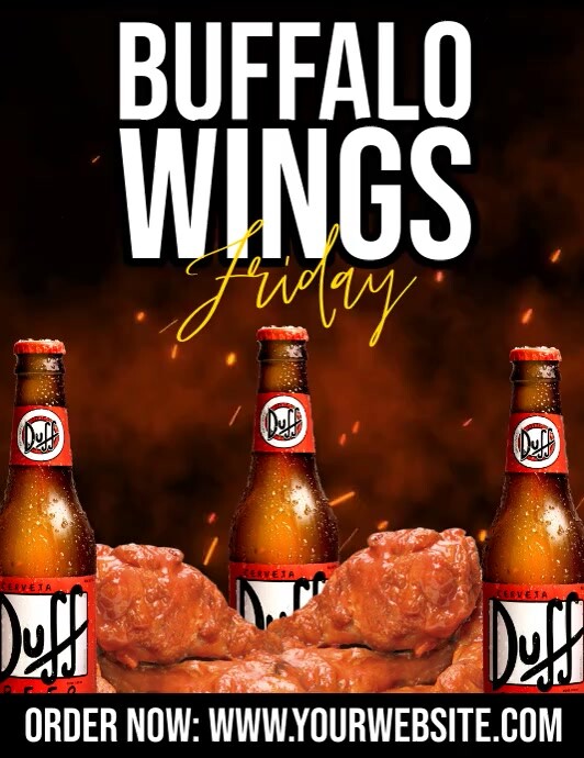 Black Joyful Buffalo Wings Flyer (us Letter) Template | PosterMyWall