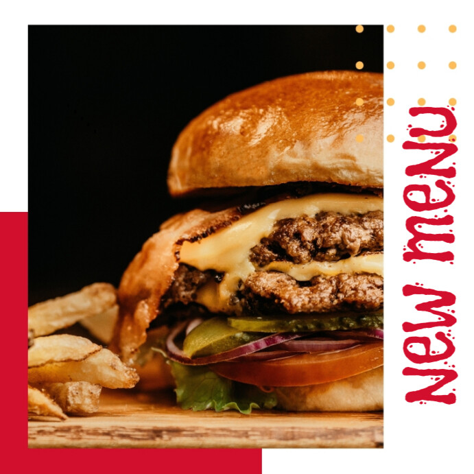 Black Joyful Burger Instagram Post Template | PosterMyWall