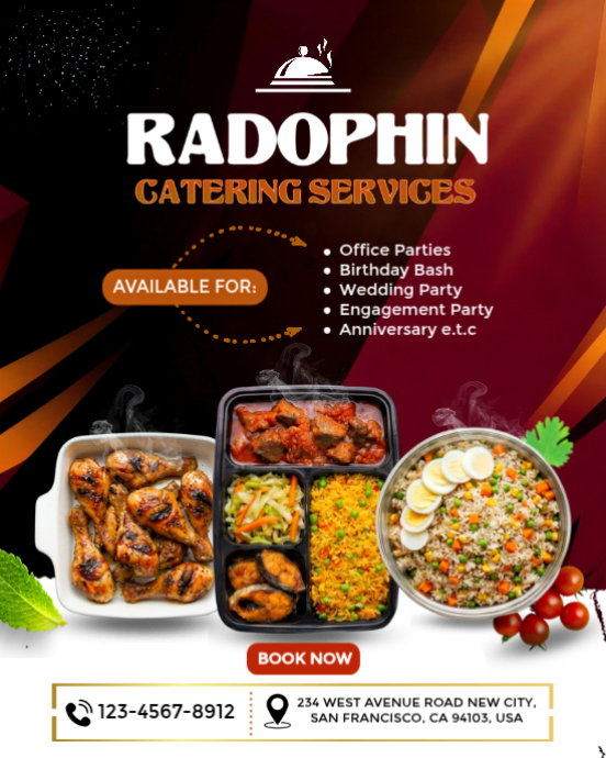 Copy of Black Joyful Catering Services Menu Flyer Template Design ...