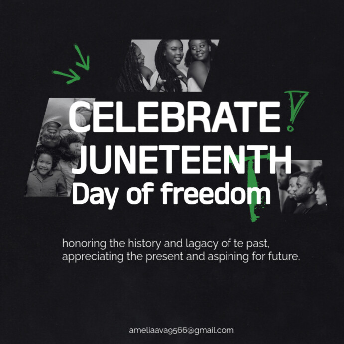 Black Joyful Celebrate Juneteenth Instagram Post Modelo | PosterMyWall