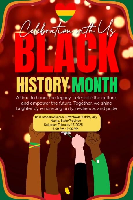 Black Joyful Celebration Black History Month 2025 Poster Template ...