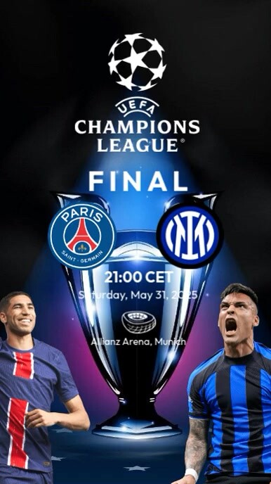 Black Joyful Champions League Final Instagram Story Template | PosterMyWall