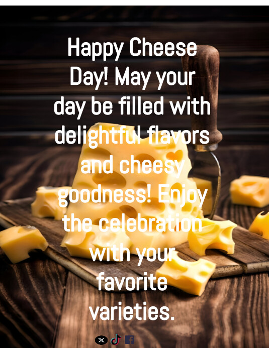 Black Joyful Cheese Day Flyer (us Letter) Template | PosterMyWall