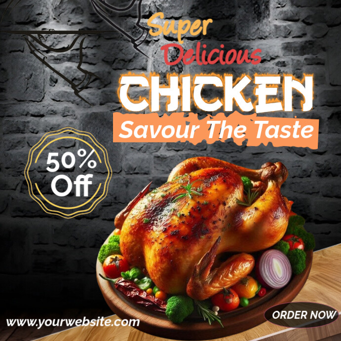 Copy of Black Joyful Chicken Instagram Post | PosterMyWall