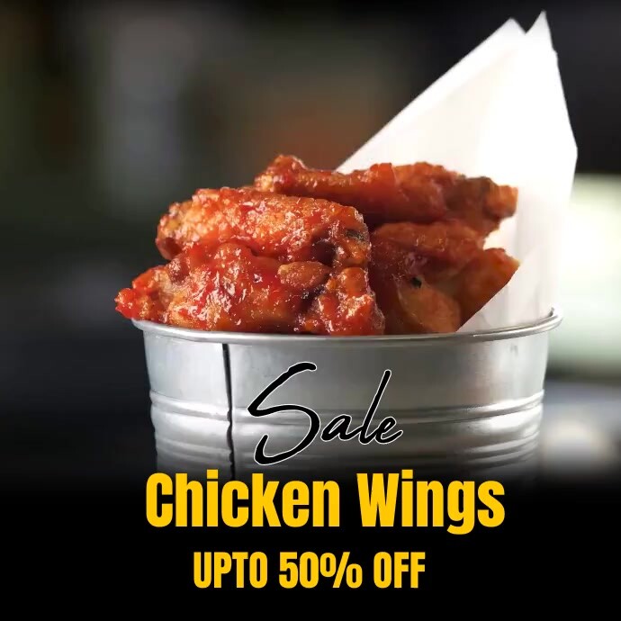 Black Joyful Chicken Wings Instagram Post Template | PosterMyWall