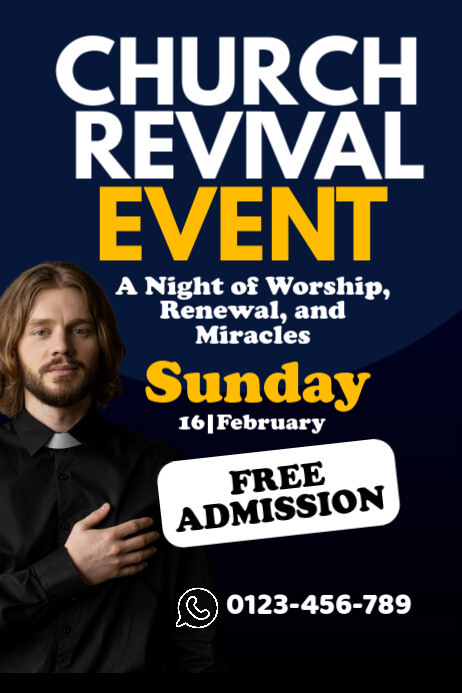 Black Joyful Church Revival Event Poster Template | PosterMyWall