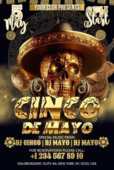 Plantilla de Black Joyful Cinco de Mayo Celebration Poster Video ...