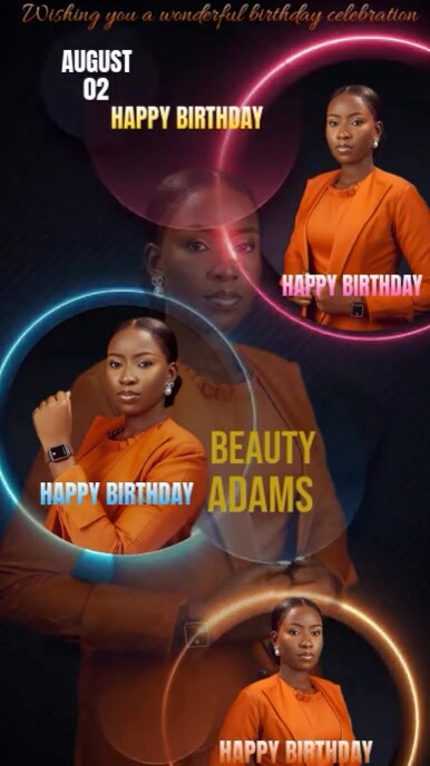 Black Joyful Circle Of Joy: Happy Birthday Vibes Digital Display (9:16 ...