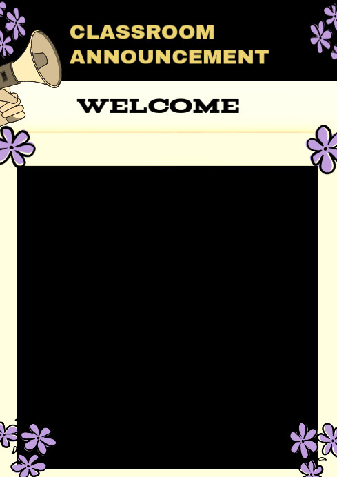 Black Joyful Classroom Announcement Poster A2 Template | PosterMyWall
