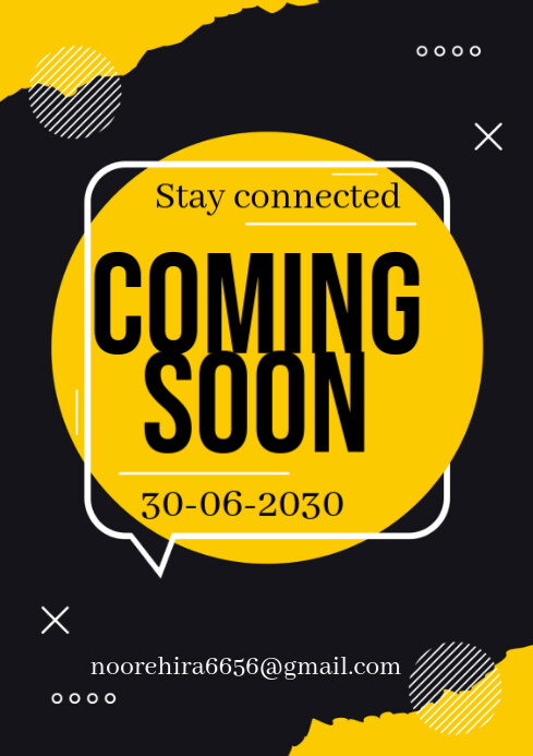 Black Joyful Coming Soon Announcement A4 Template | PosterMyWall
